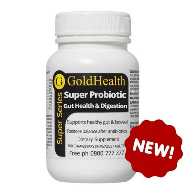 Super Probiotic Gut Health and Digestion Strawberry Chewable – Gold ...